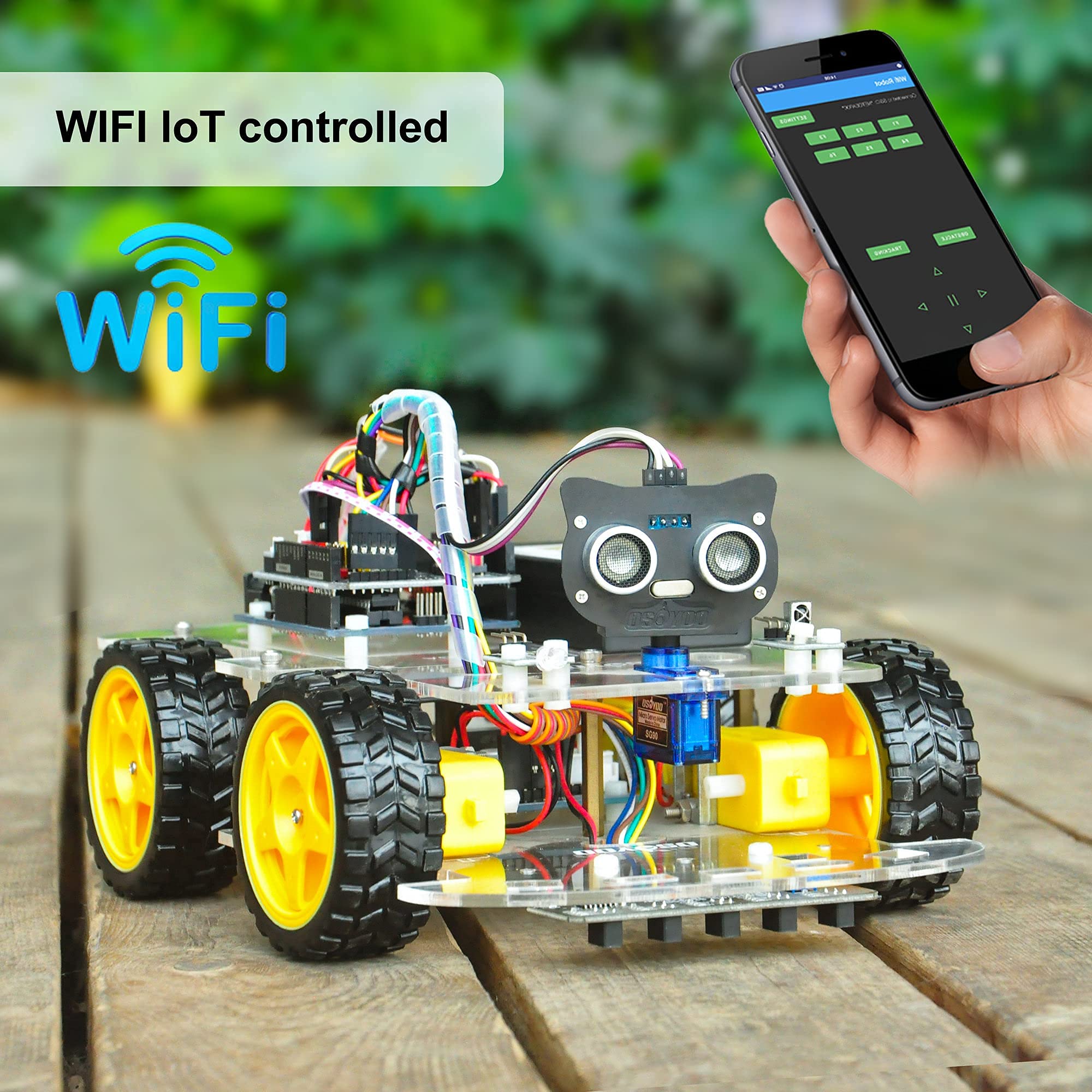 OSOYOO Robot Car Starter Kit for Arduino | STEM Remote Controlled App Educational Motorized Robotics for Building Programming Learning How to Code | IOT Mechanical DIY Coding for Kids Teens Adults