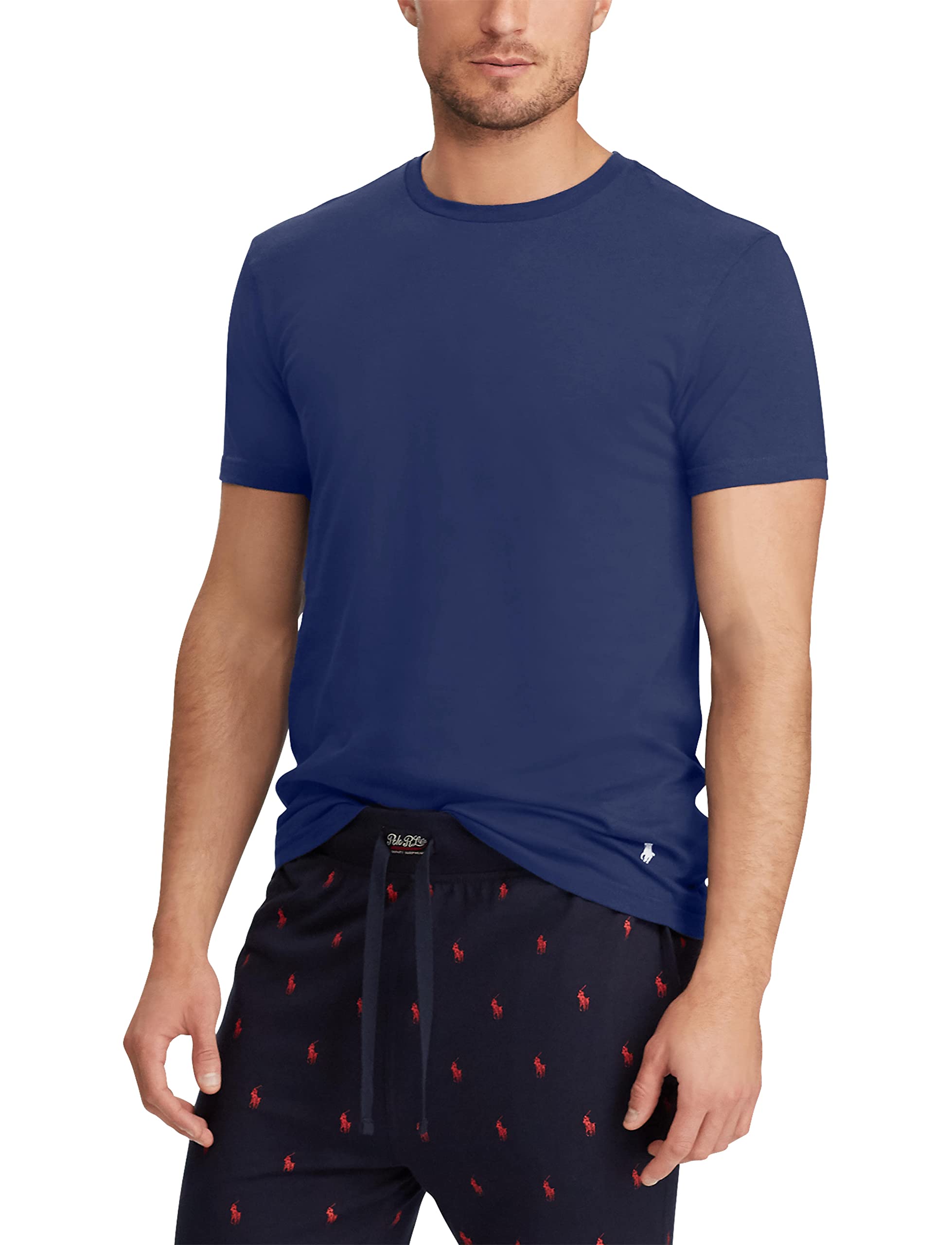 POLO RALPH LAUREN Mens Classic Fit W/Wicking 3-pack Crews Undershirt, Andover Heather/Bali Blue/Cruise Navy, Large US