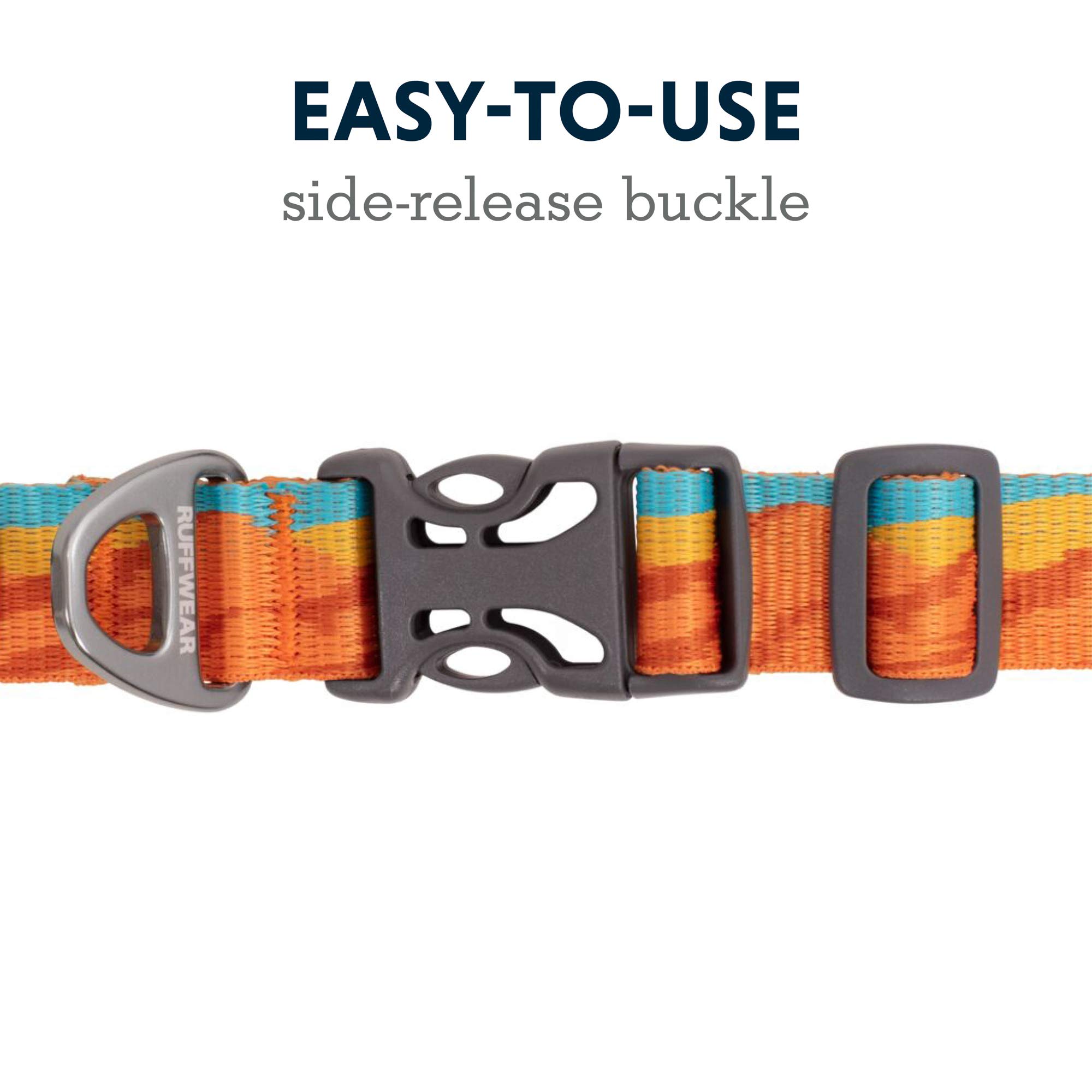 Ruffwear, Flat Out Dog Collar (Formerly Hoopie), Webbing Collar for Walking and Everyday Use, Fall Mountains, 11"-14"