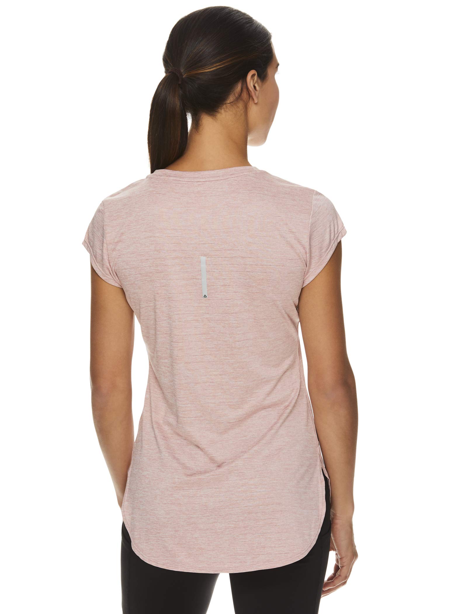 Reebok Women's Legend Running & Gym T-Shirt - Performance Short Sleeve Workout Clothes for Women - Pale Mauve Heather Legend Pink, Medium