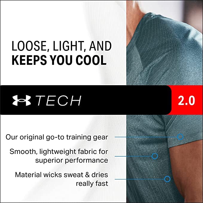 Under Armour Men's Tech 2.0 1/2 Zip-up T-Shirt (X-Large Tall, Radar Blue/Black - 422)