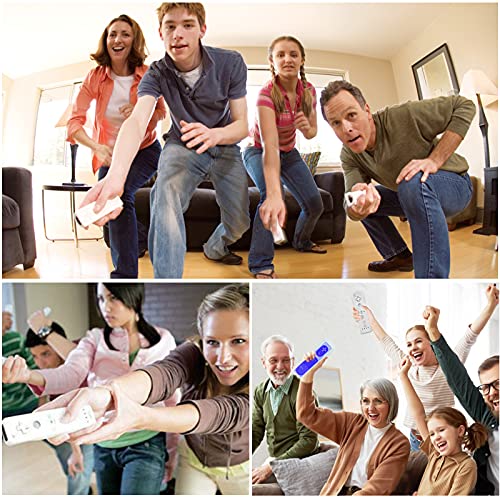 Soanufa Wii Controller compatible with Nintendo Wii and Wii U (White+Black+Deep Blue+Red)