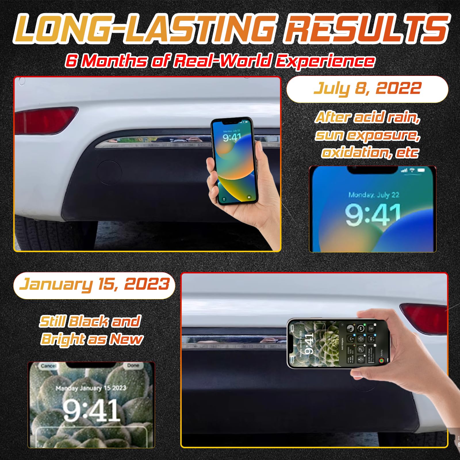Plastic Restorer for Cars, Lasting Auto Restoring Liquid, Qucik Hydrophobic Ceramic Trim Coating Kit, Exterior and Interior Plastic Revitalizing Coating Agent, Resists Water, UV Rays, Dirt (50ml)