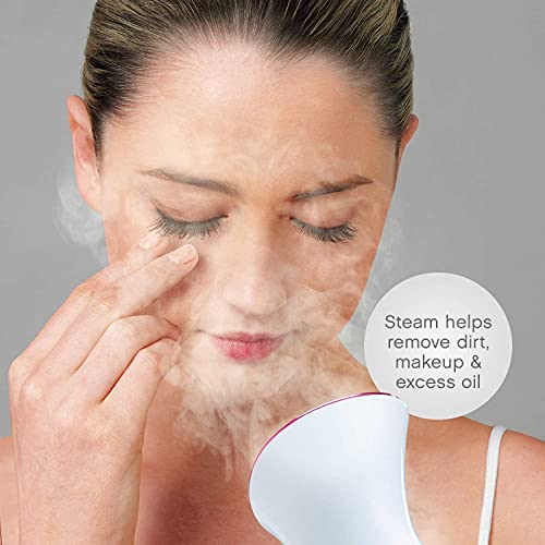 Panasonic Nano Ionic Compact Design with One-Touch Operation Facial Steamer with Ultra-Fine Steam - Spa Like Face Steaming At Home to Moisturize and Deeply Cleanse Skin, White / Pink