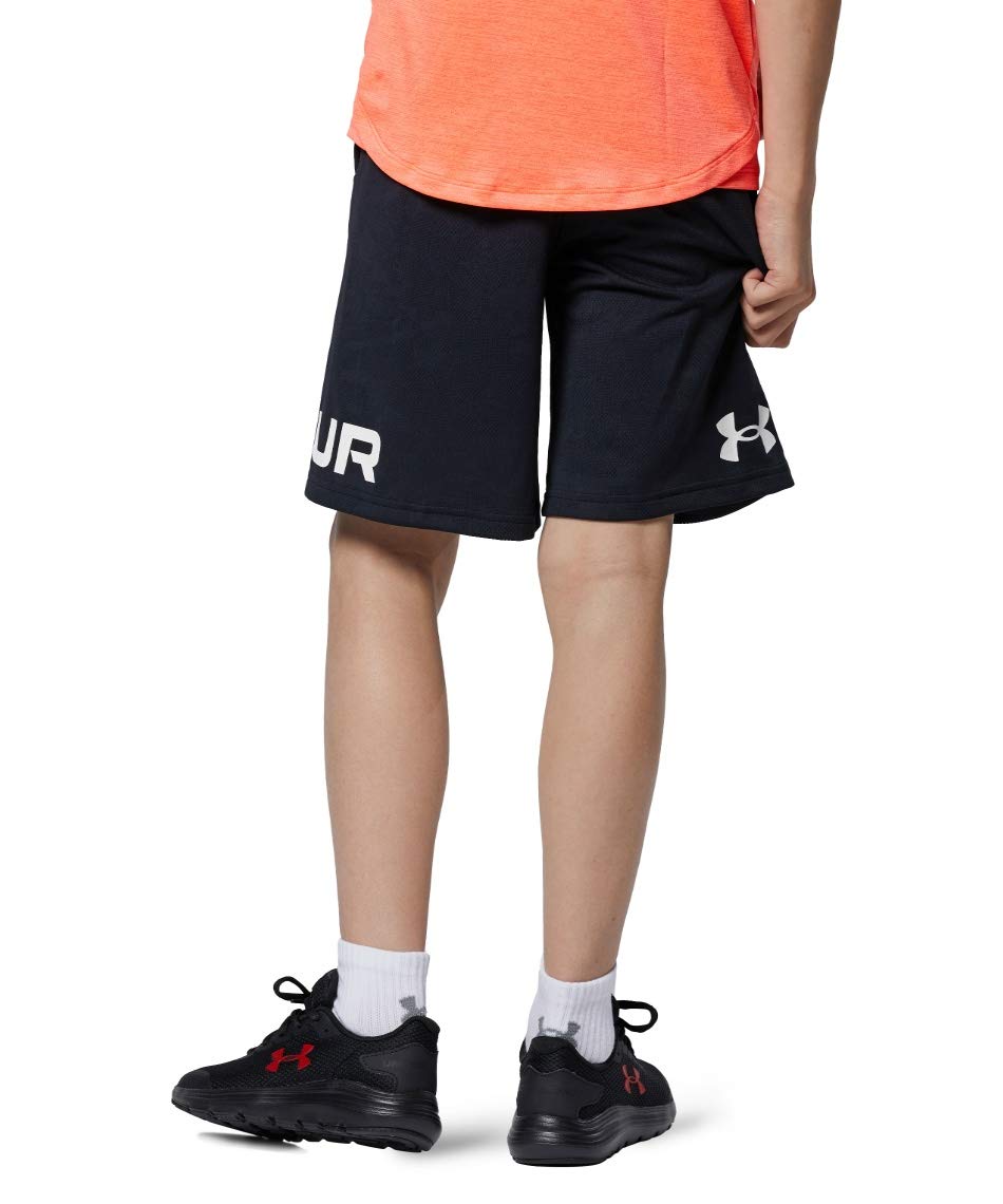 Under Armour Boys' Renegade 3.0 Jacquard Shorts , Black (001)/White , Youth Large