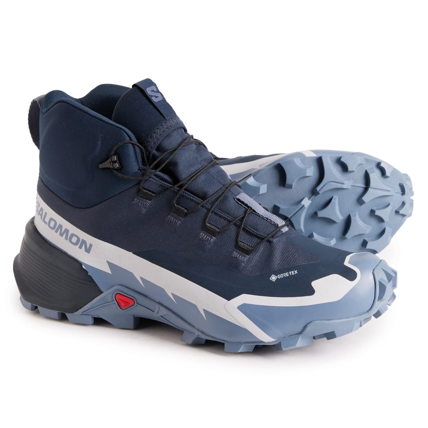 Salomon Cross Gore-TEX Hiking Shoes for Women, Slate/Trooper/Almond Cream, 7
