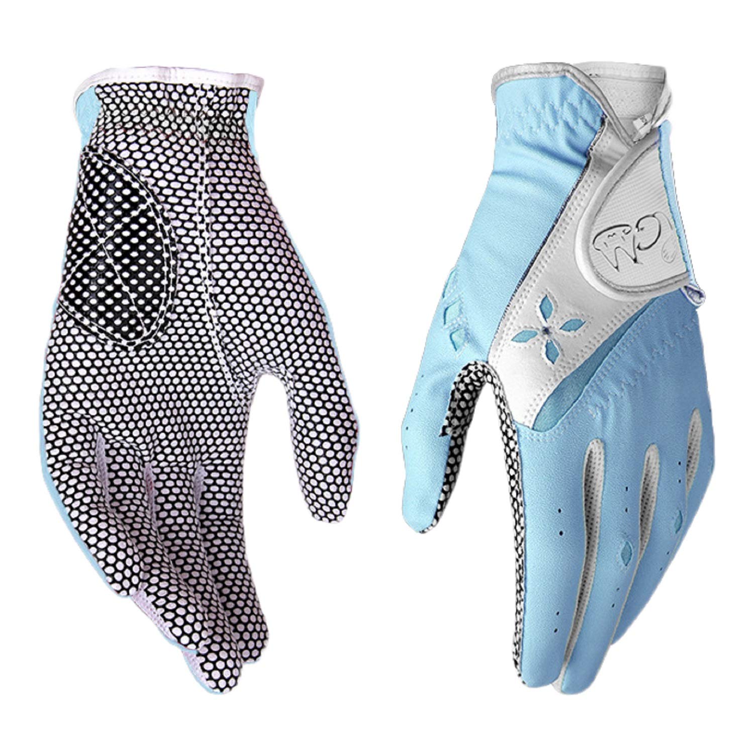 PGM Women's Golf Glove One Pair, Improved Grip System, Cool and Comfortable (Pink, 18, S)
