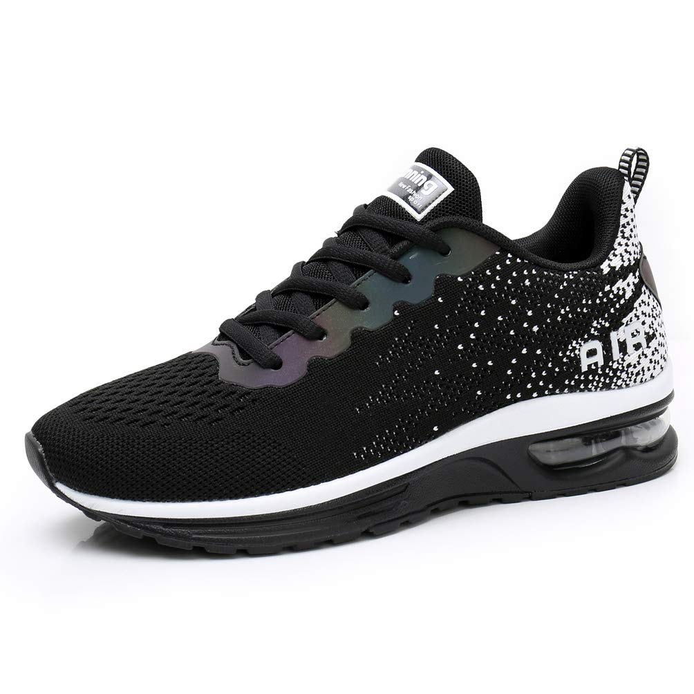 RUMPRA Women Sneakers Lightweight Air Cushion Gym Fashion Shoes Breathable Walking Running Athletic Sport(B-Black,US 8.5