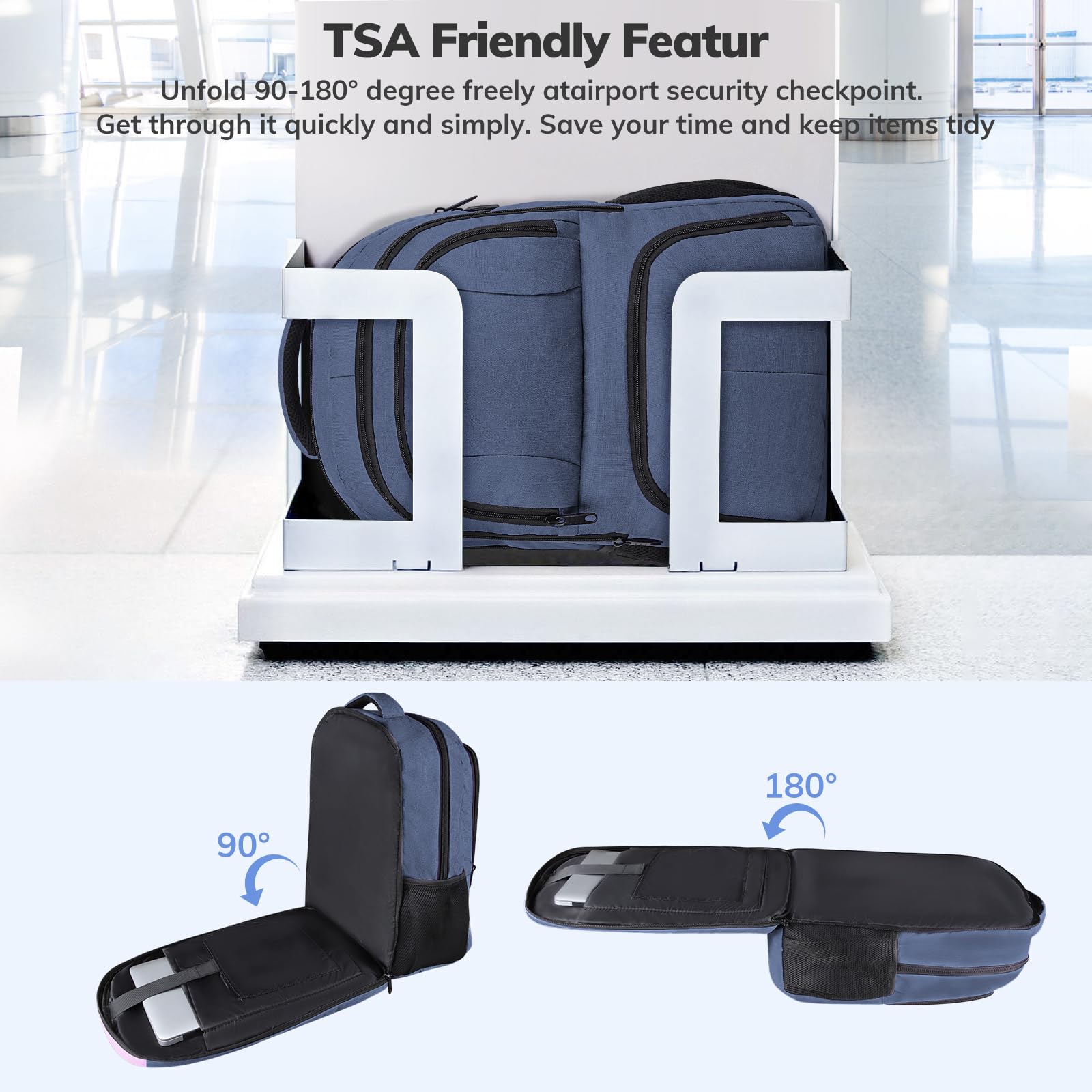 Seedato Extra Large Backpack, Large Travel Laptop Backpack, Big Backpack TSA Friendly Airline Approved 17 Inch Laptop, Anti Theft Business Work Backpack Gifts for Men Women, Black