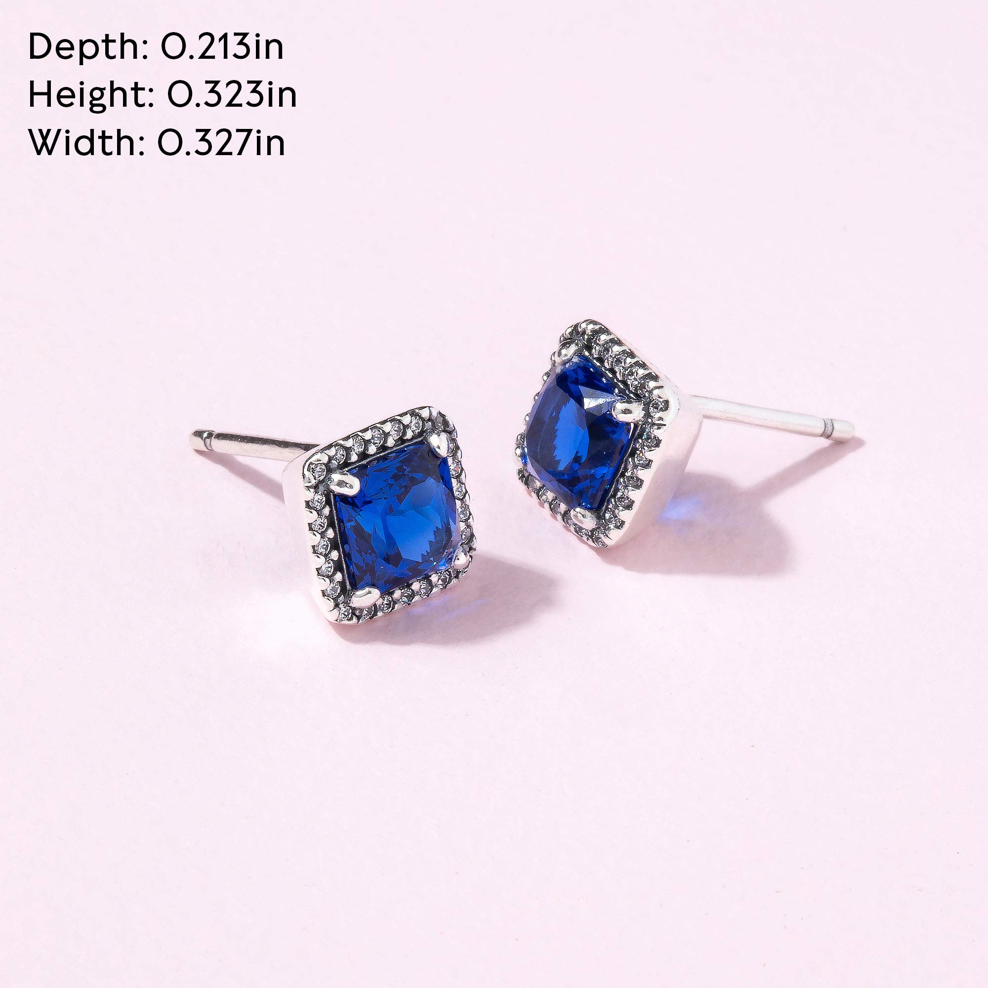 PANDORA Blue Elegance Earrings - Timeless Earrings for Women - Great Gift for Her - Sterling Silver & Cubic Zirconia