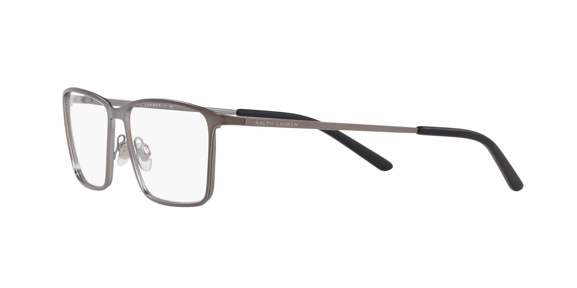 Ralph by Ralph Lauren Men's RL5103 Metal Rectangular Prescription Eyeglass Frames, Black/Demo Lens, 56 mm