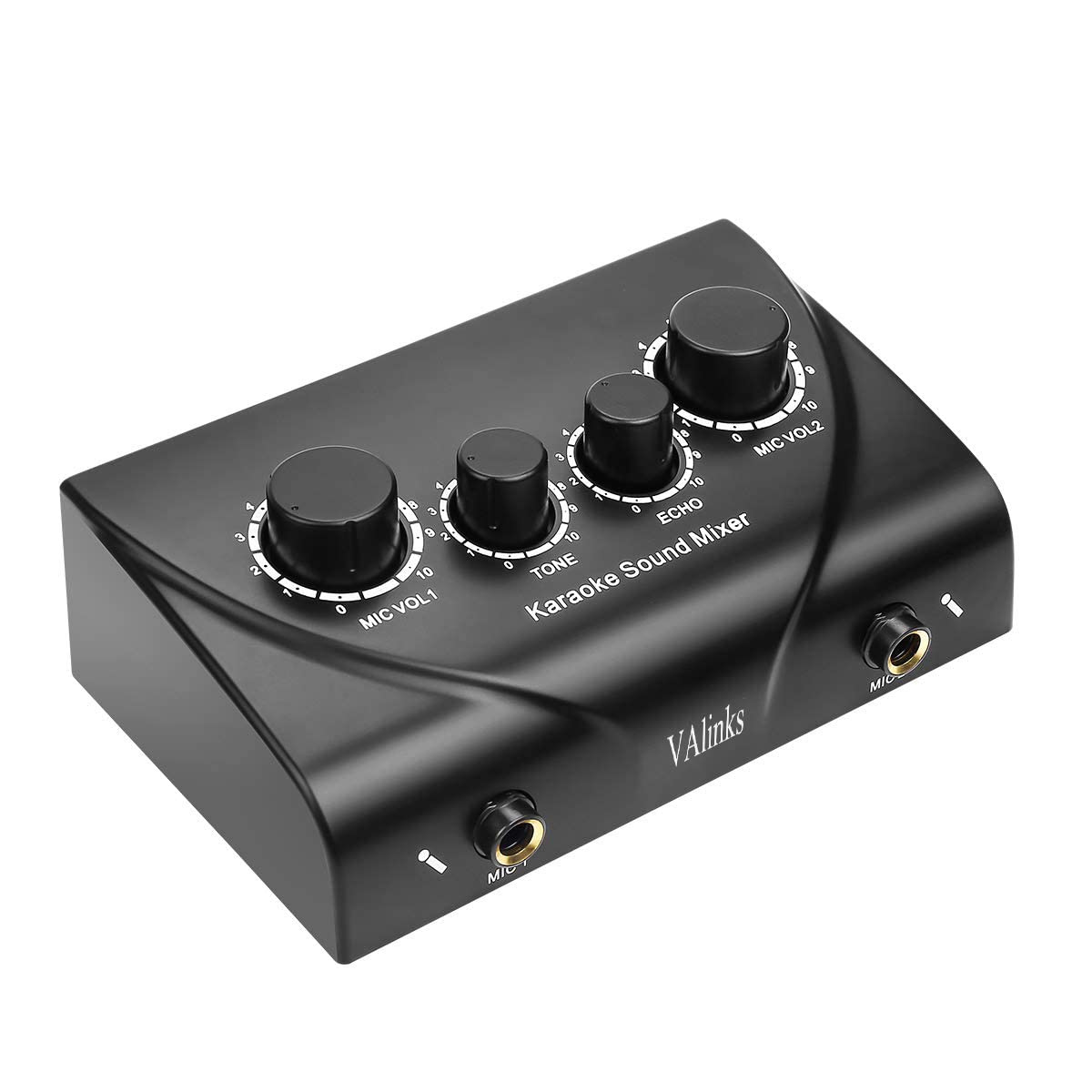 Portable Karaoke Mixer,Professional Digital Audio Sound Karaoke Machine Echo Mixer System for Family Party Entertainment, 2 Mic Inputs for TV/PC & Amplifier