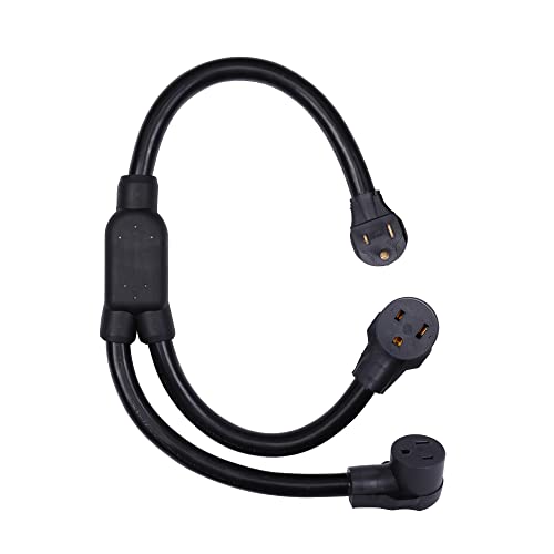 YYCKE Welder 50A Splitter, Industrial Male Plug NEMA 6-50P to (2) 6-50R Female Connectors, NEMA 6-50 Splitter Cord Y Adapter 3 feet