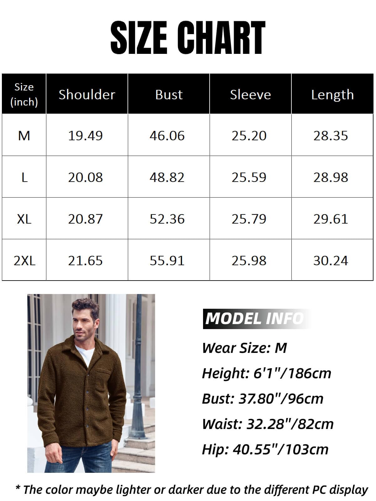 Runcati Mens Fleece Sherpa Jacket Button Down Fall Winter Casual Lightweight Fuzzy Shacket