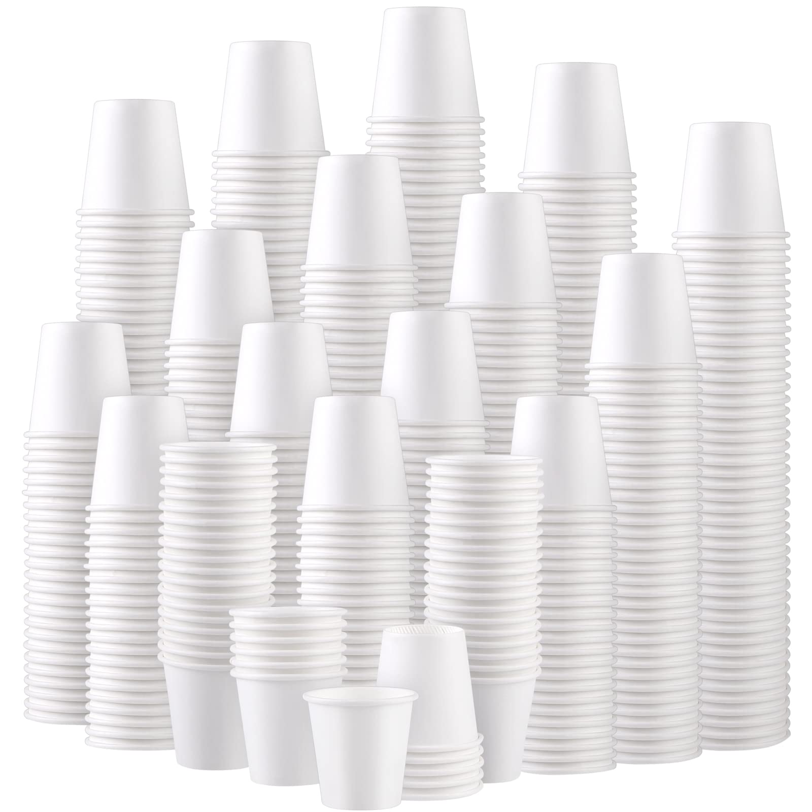 Ruisita 500 Pack 3 Ounces 1.4 x 2 x 2 Inch Paper Cups Disposable Small Mouthwash Cups Mini Hot/Cold Beverage Drinking Cup, Bathroom, Espresso Cups for Gatherings, Parties (White)