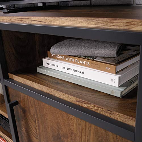 Sauder Nova Loft Credenza, L: 61.97" x W: 17.32" x H: 34.29", Grand Walnut Finish