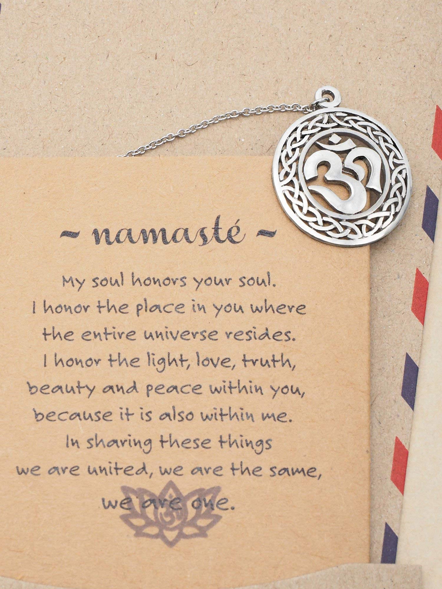quan jewelry Yoga Necklace Om Pendant, Inspirational Gifts for Women