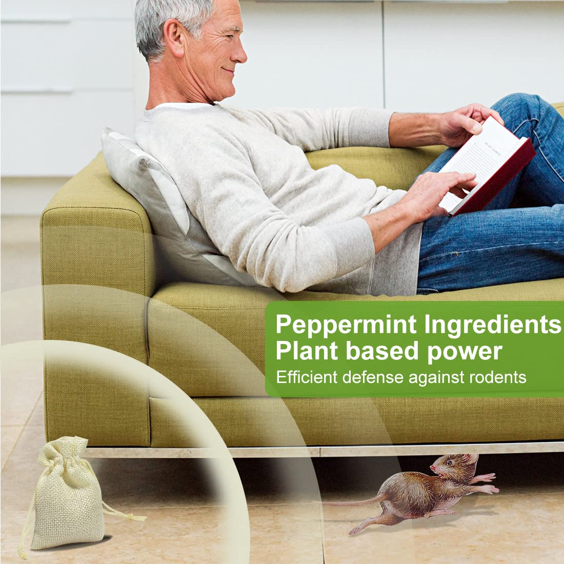 PESKEGIS Rodent Repellent Peppermint Oil to Repels Mice and Rats Repels Naturally, Mouse Mice Repellent Indoor House Car Engine Pipe Pest Control, Safe to Use, Fresh Scent, Keep Mouse Away, 10 Pack