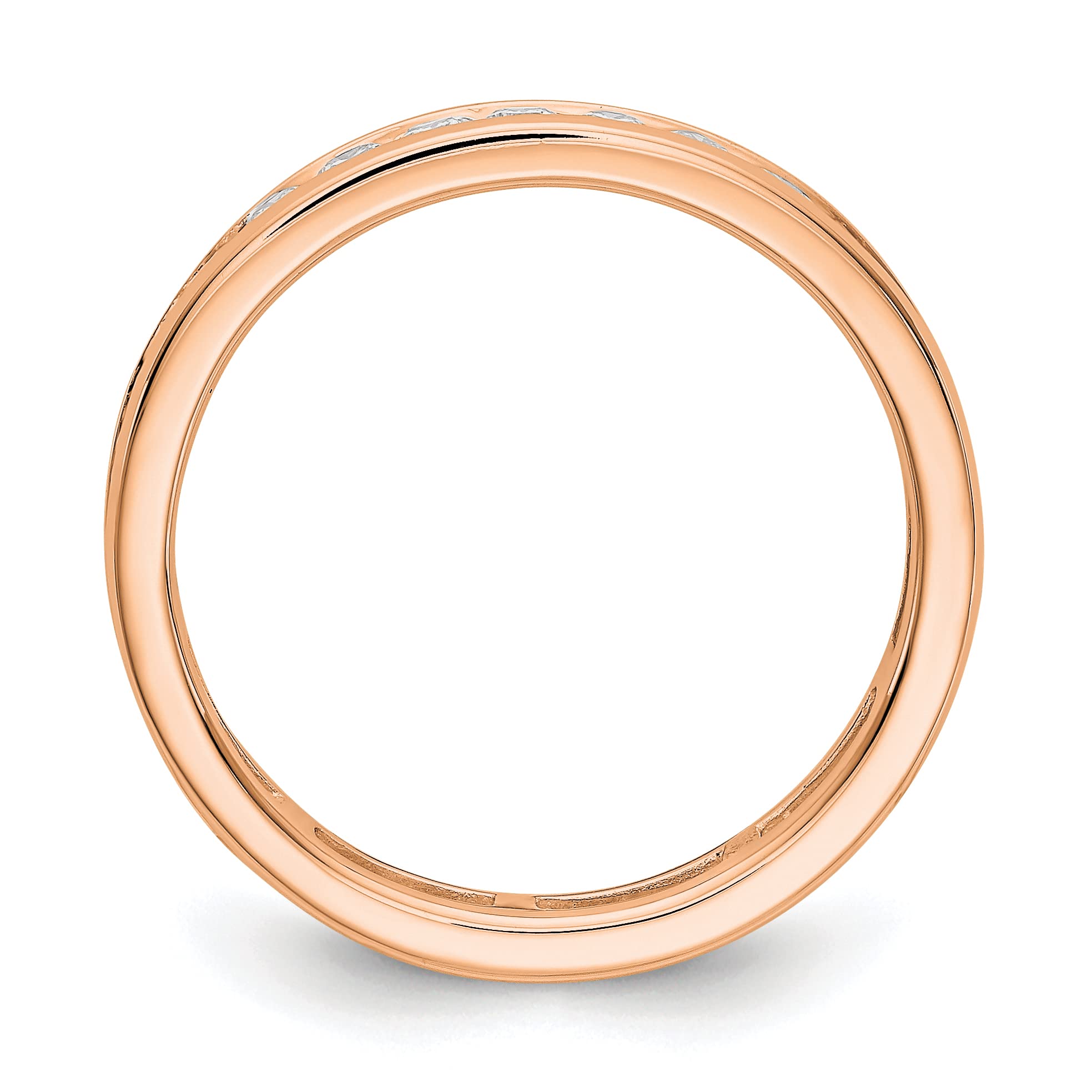 Solid Real 14k Rose Gold Polished 1ct Channel Set CZ Eternity Wedding Band Ring Size 6 GLD-AZ-ET0009-100