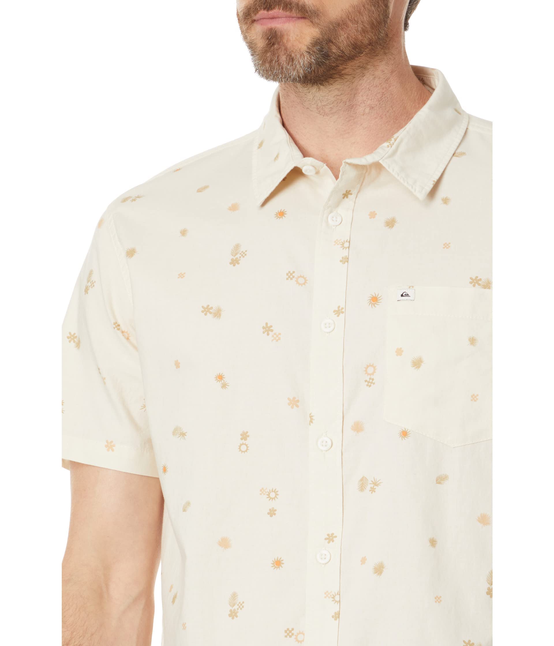 Quiksilver Men's Button Up Woven Shirt, Tarmac Peaceful Rave SS, XX-Large
