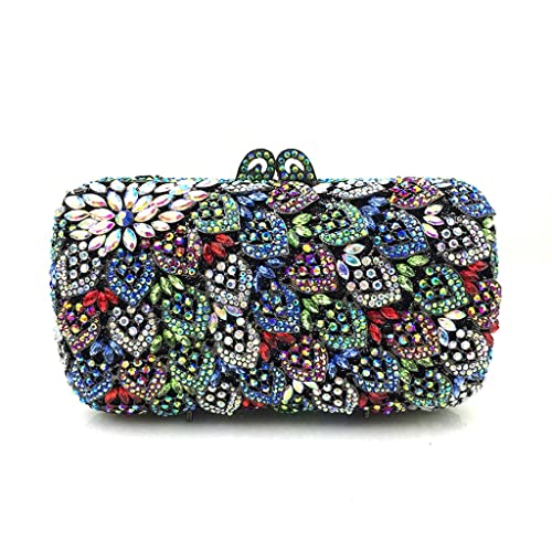ZHUHW Clutches Women Evening Party Bag Crystal Purses Bridal Wedding Party Bag Crystal Clutches (Color : E)