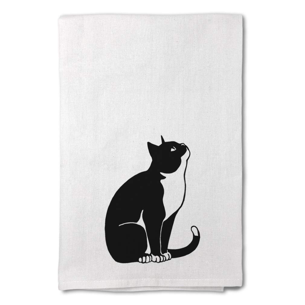 Style In Print Custom Decor Flour Kitchen Towels Tuxedo Cat Black White B Pets Cats Cleaning Supplies Dish Towels Design Only