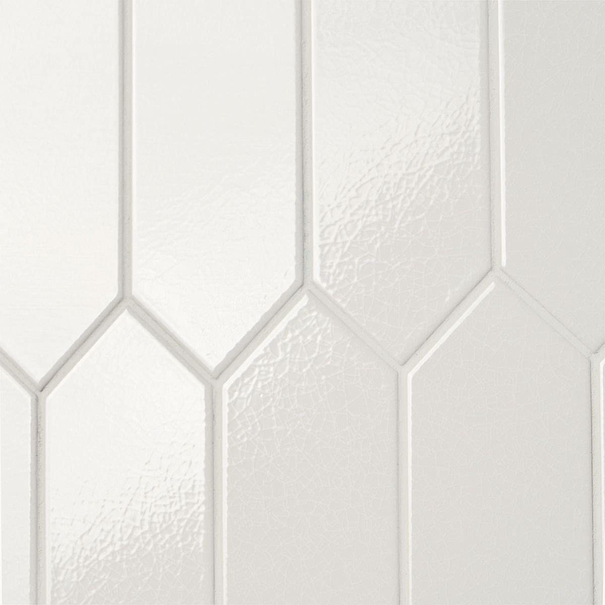 Saloni White 2.95 in. x 11.81 in. Polished Ceramic Backsplash, Kitchen, Bathroom Wall Tile (28 Pieces 5.91 Sq. Ft. / Case)