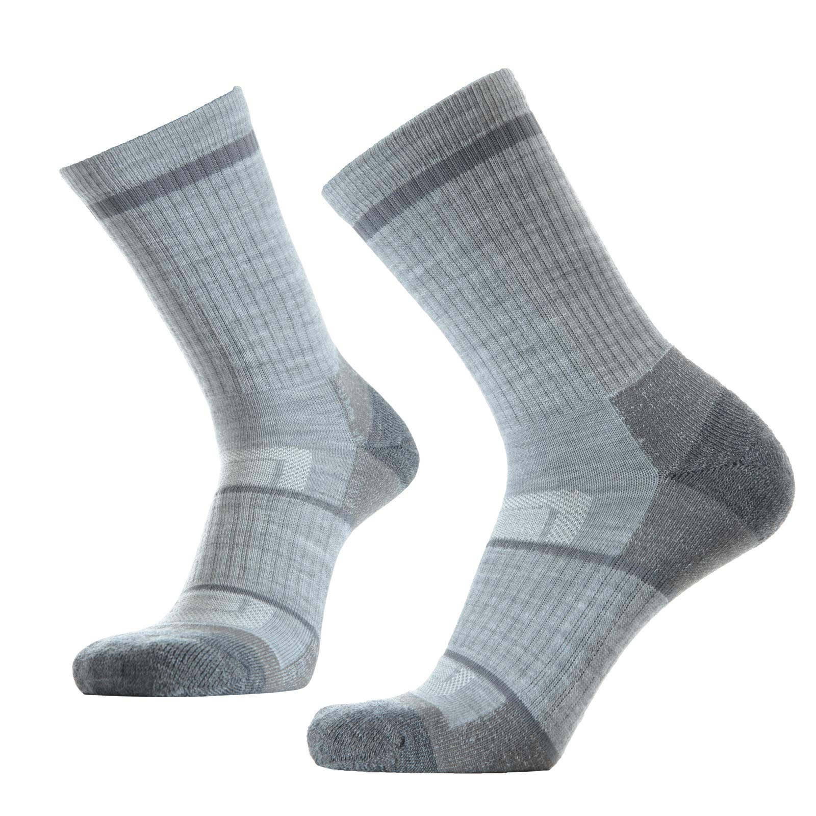 SOLAX 72% Men's Merino Wool Hiking Socks, Outdoor Trail,Trekking, Cushioned, Breathable Crew Socks 3 Pack (L,Asst150)