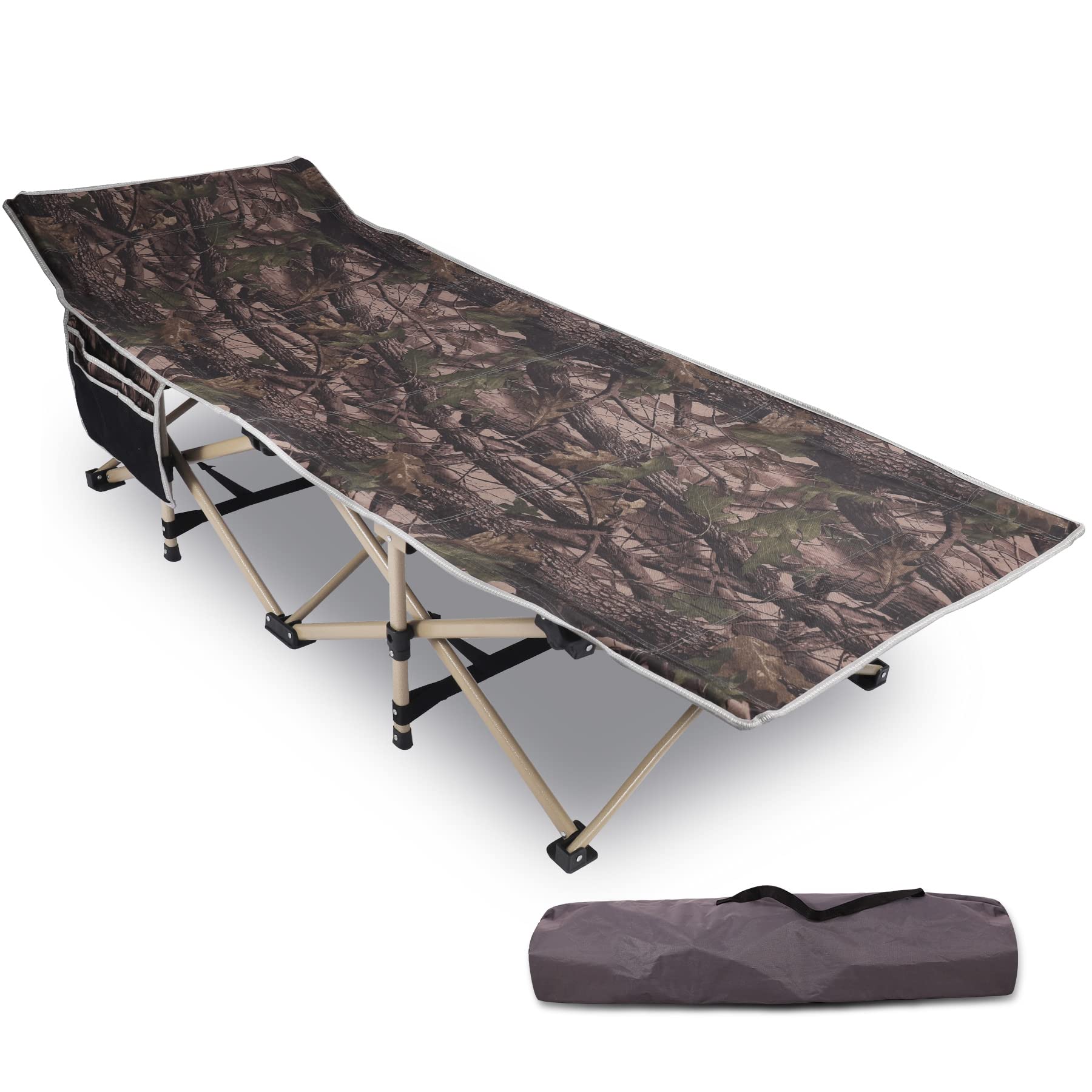 REDCAMP Folding Camping Cots for Adults Heavy Duty, 28" Extra Wide Sturdy Portable Sleeping Cot for Camp Office Use, Blue