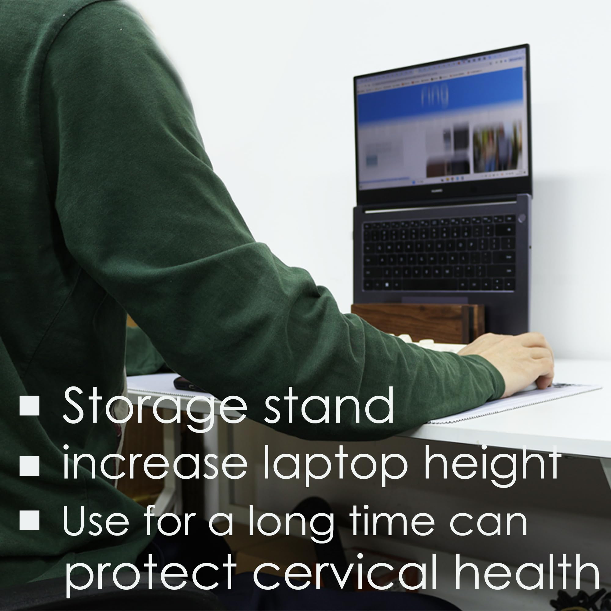Vertical Laptop Stand for Desk,Resizable Wooden Laptop Holder,Suitable for laptops of various thicknesses and sizes.laptop holder vertical.It can accommodate at least 3 devices . (black walnut)
