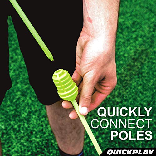 QUICKPLAY PRO Agility Poles Adjustable Height: use as (x10) 3FT Soccer Agility Training Poles OR (x5) 6FT Slalom Poles (Agility Poles x10 - for Grass)