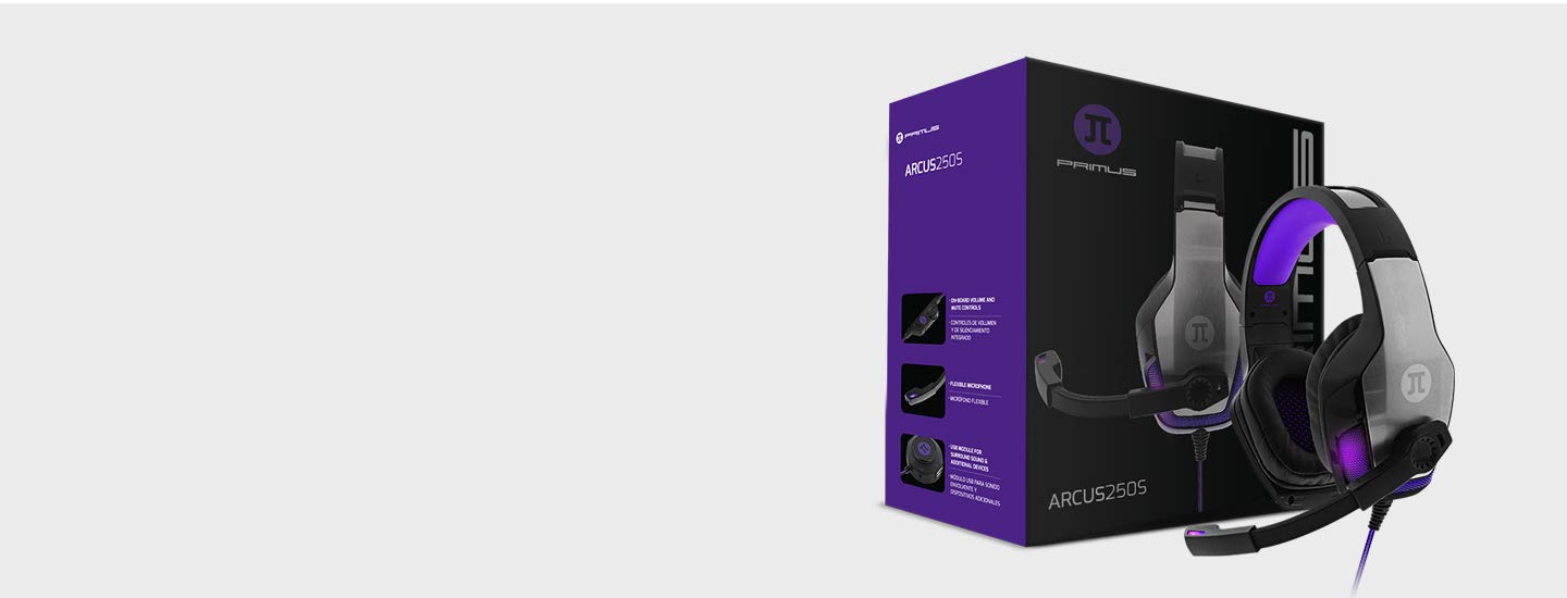 Primus Gaming Arcus 250S 7.1 Surround sound Gaming headset-50mm drivers-LED lighting-Mic boom-Wired