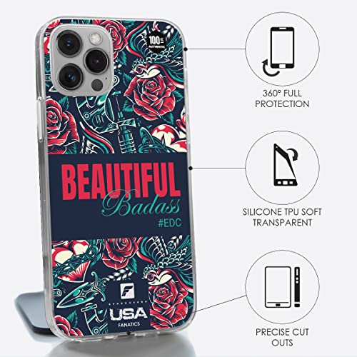Phone Case Beautiful Badass EDC Girl USA Patriot Design Silicone Transparent - Compatible iPhone and Samsung (Samsung Galaxy A52)