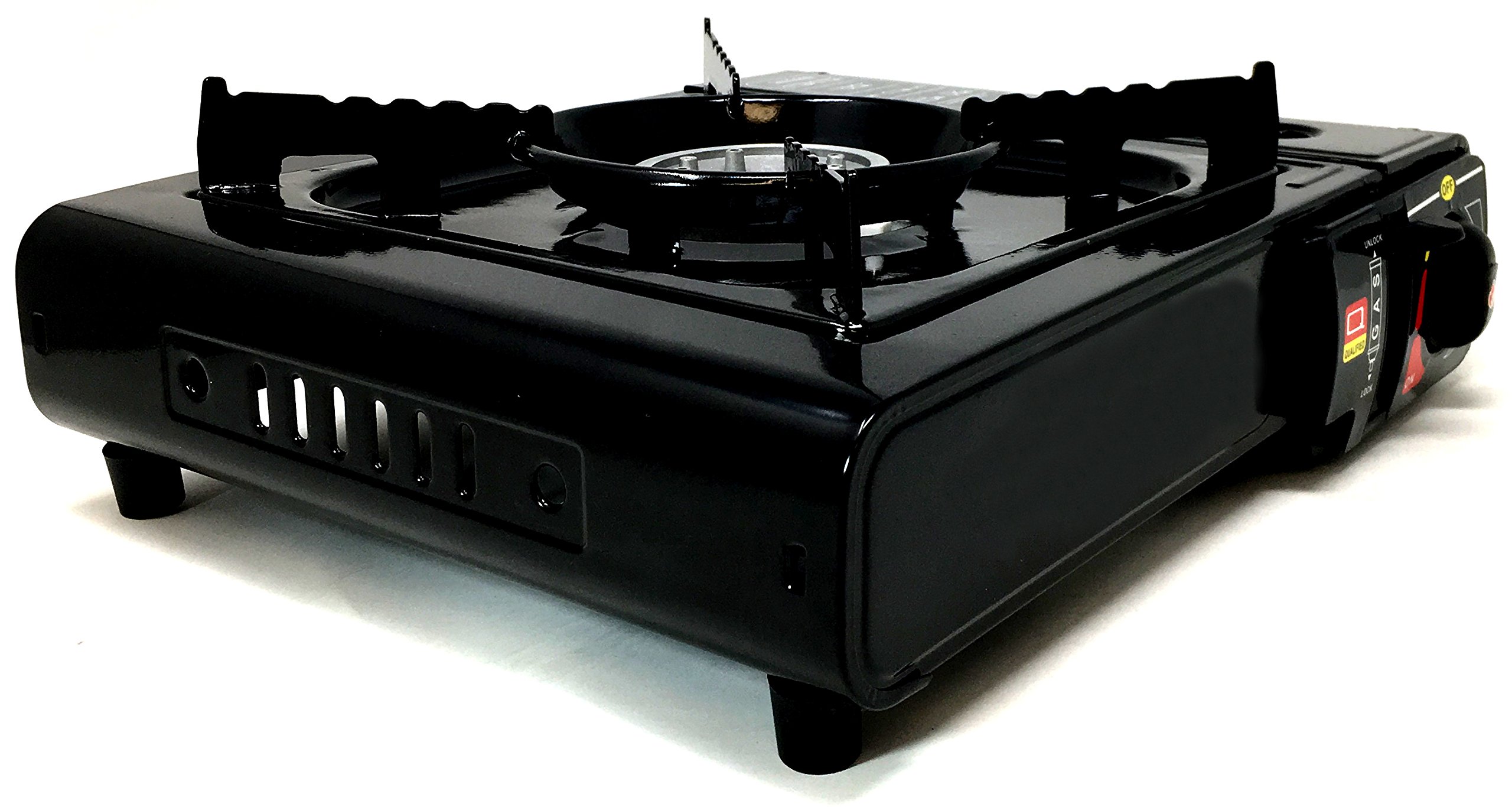 Portable Outdoor Camping Butane Gas Stove Full Stainless Steel Body with Electronic Ignition and Carrying Case