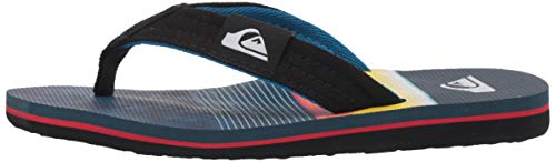 Quiksilver Boy's Molokai Layback Youth Sandal, Black/Blue/Black, 10(27) M US Big Kid