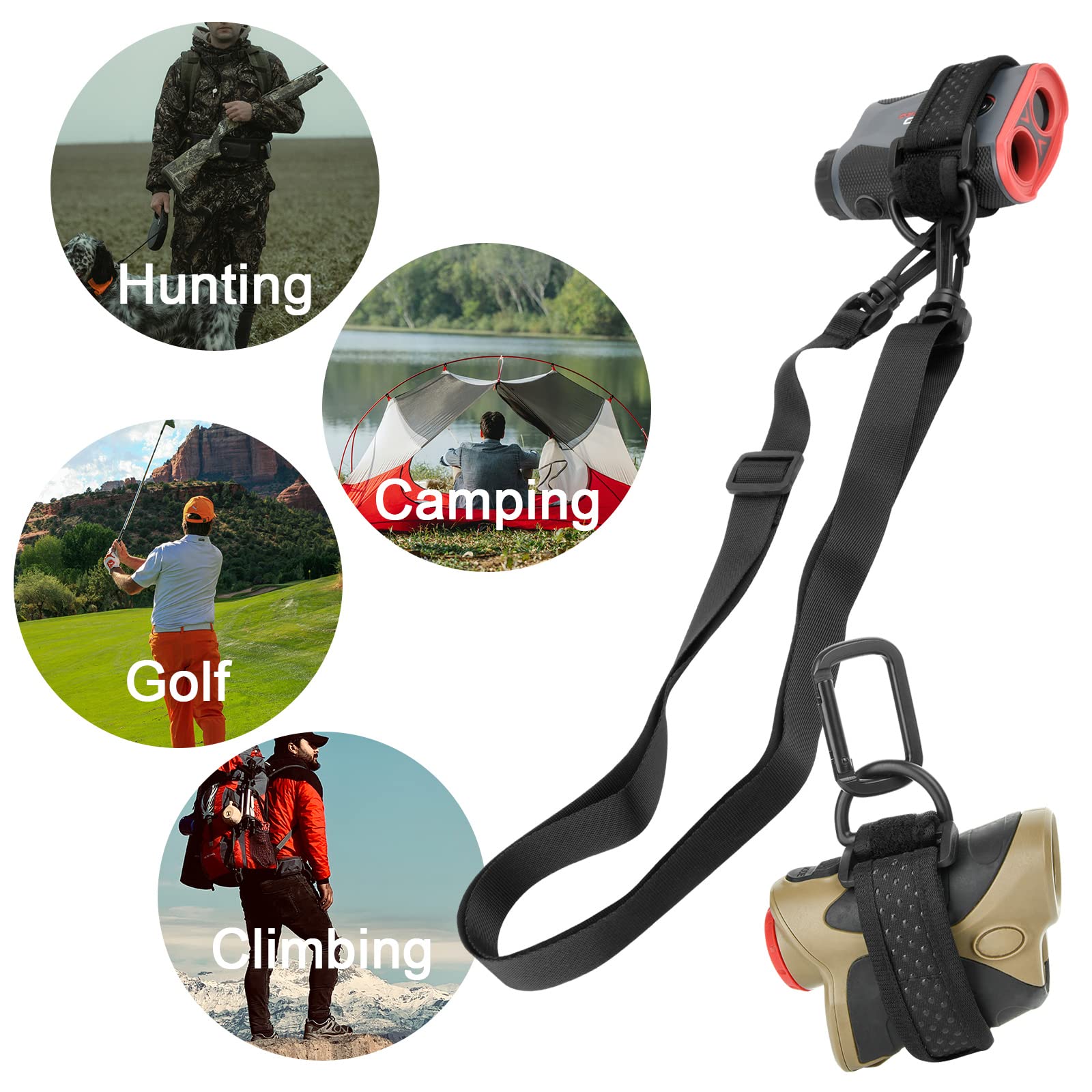 Xxerciz Rangefinder Lanyard Carabiner Golf Range Finder Holder Carrying Strap Golf Accessories for Golfer Hunting Rangefinders
