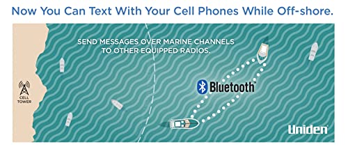 Uniden UM725GBT Marine VHF Radio, All USA, Canada, and Intl. Marine Channels, 1Watt/25Watt Transmit Power, Largest LCD Screen in Class, NOAA Weather Channels, Speaker Mic, GPS Built-in, and Bluetooth
