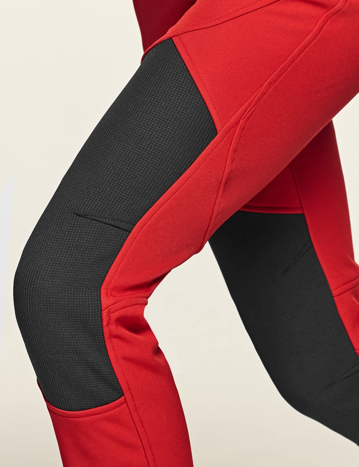 TSLA Women's Softshell Winter Snow Ski Pants, Fleece Lined Waterproof Hiking Pants, Insulated Work Outdoor Pants, 2-layer Reinforced Knee Red, Small