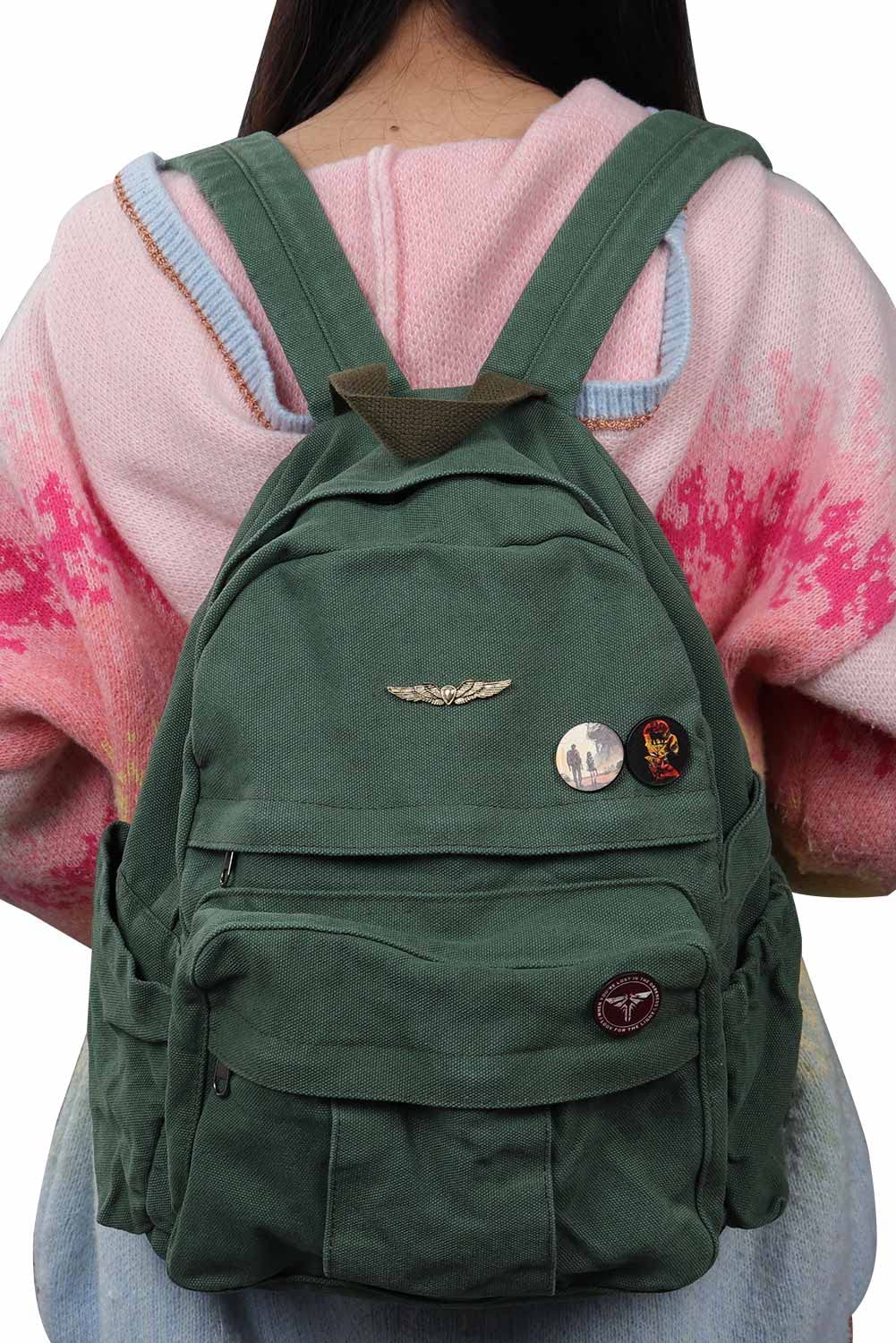 Verycos Adult Joel Miller Cosplay Bag Ellie Williams Backpack Vintage Canvas Bookbag Casual Travel Tactical Daypack
