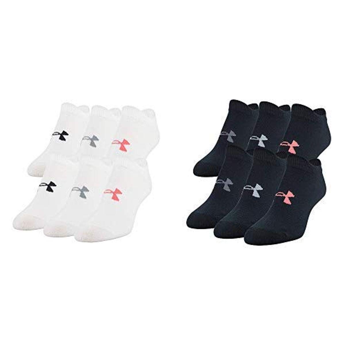 Under Armour Women's Essential 2.0 No Show Socks, 6-Pair, Shoe Size: Womens 6-9, Black Assorted Women's Essential 2.0 No Show Socks, 6-Pair, Shoe Size: Womens 6-9, White Assorted