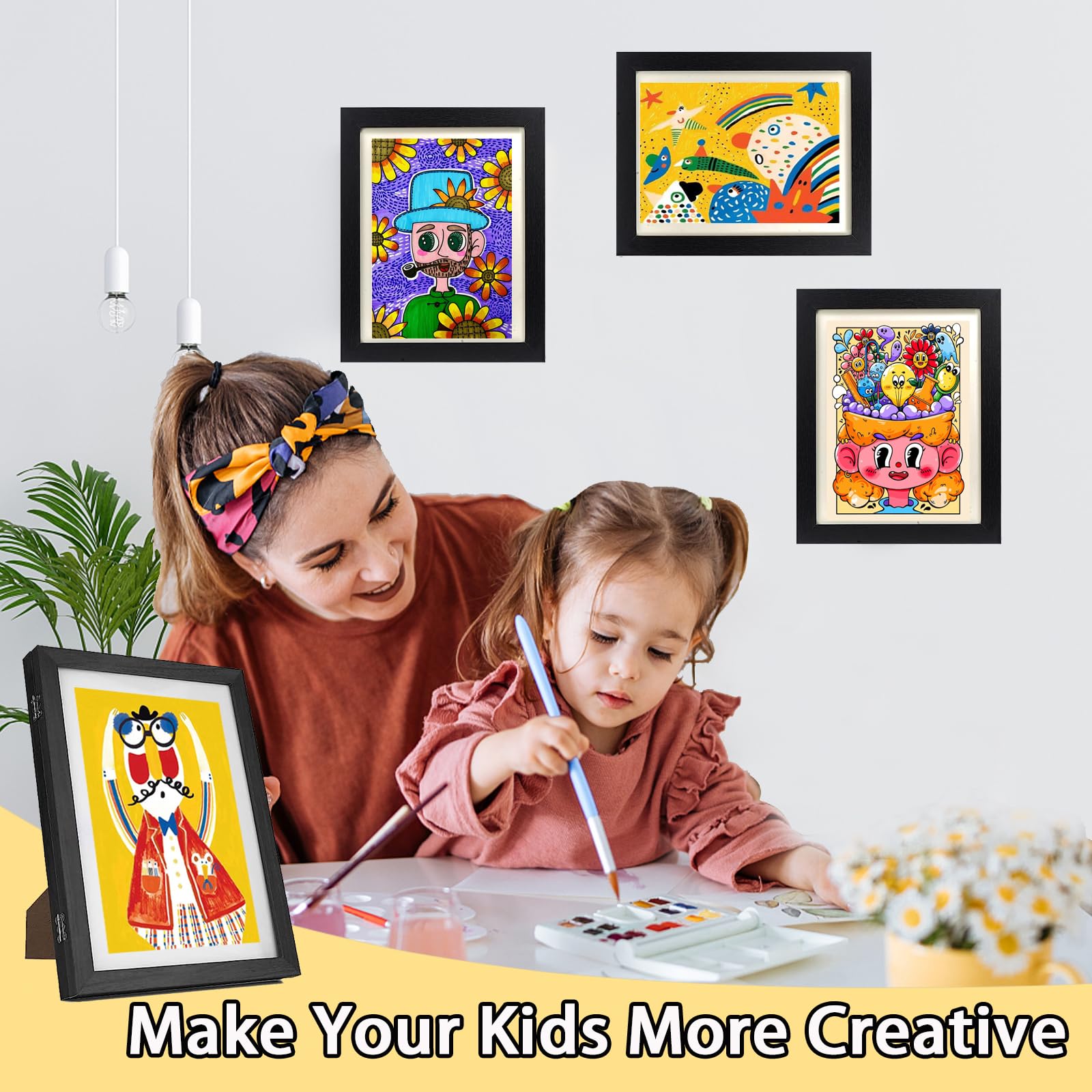 NXN-HOME [2-Pack] Kids Art Frames - Display 8.5x11 or 9x12 with Mat, 10x12.5 without Mat, Front Opening Changeable Kids Artwork Frames, Horizontal and Vertical Art Display for Kids Artwork, Drawing
