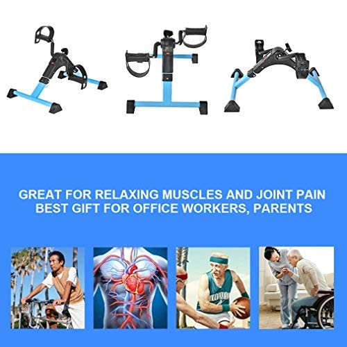 Under Desk Bike Pedal Exerciser, Foldable Mini Exercise Bike, Peddler Exerciser for Arms and Legs