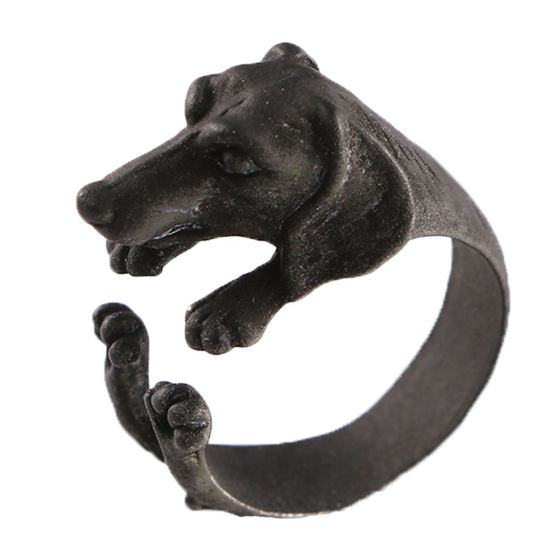 Palovenir Dachshund Dog Resizable Open-end Wrap Cling Ring Type1