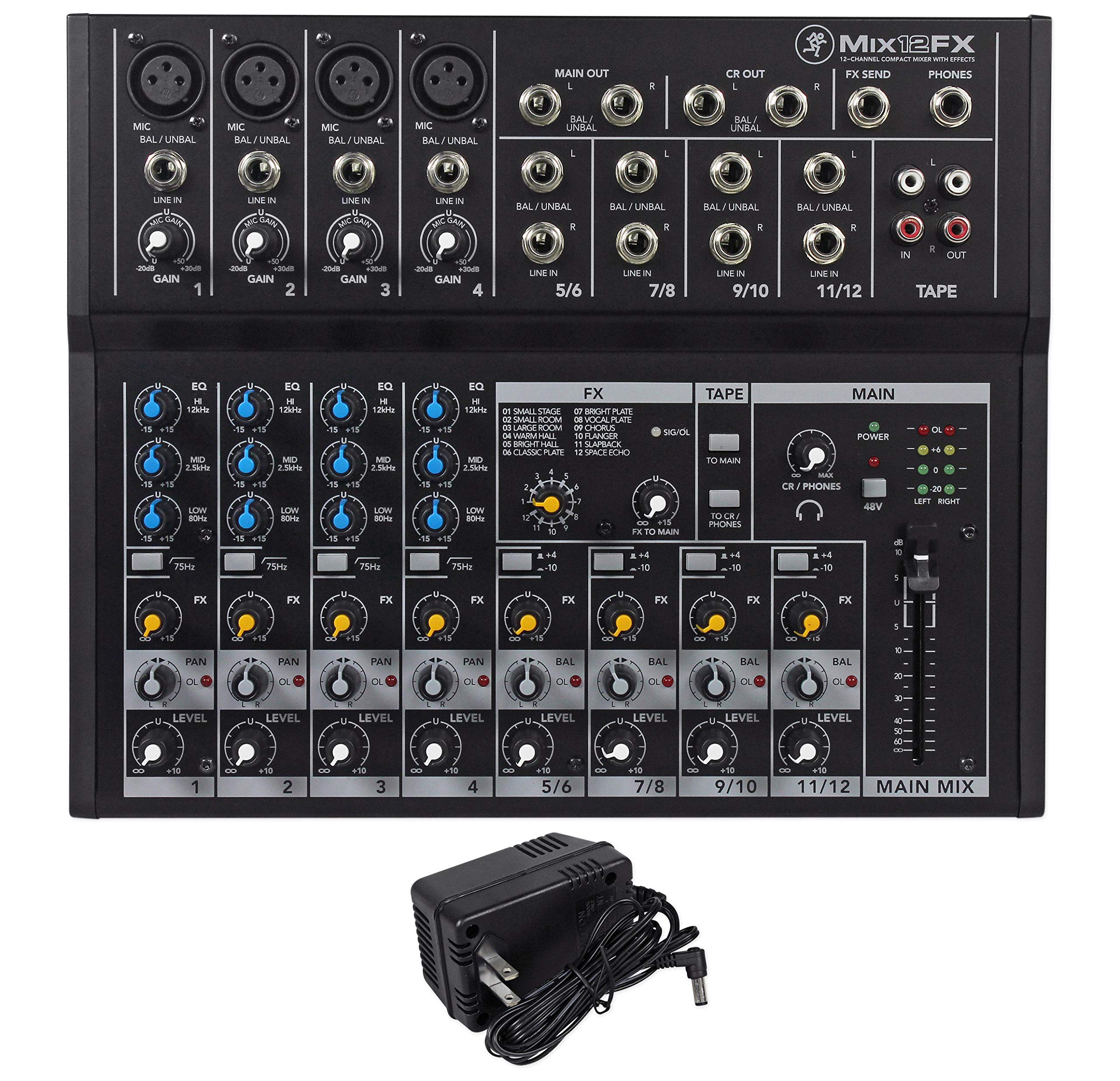 Rockville RPG15BT V2 15" Powered 1000W Speaker Bundle with & RCXMB20B 20' XLR to 1/4'' TRS Cable & (2) Speaker Stands & Rockville RWM1202VH Handheld Microphone & Mackie Mix12FX Compact Mixer (5 Item)