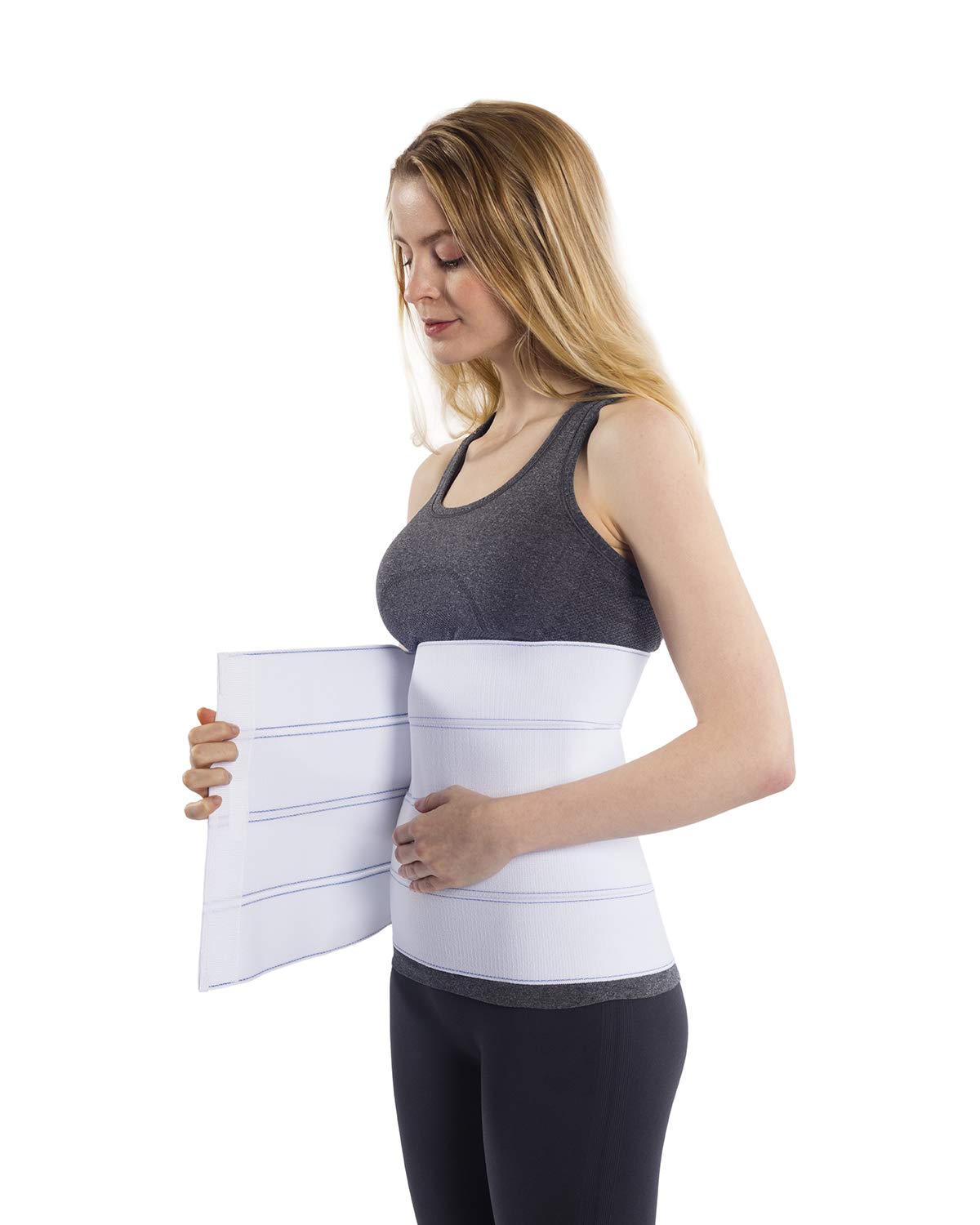 NYOrtho Abdominal Binder Lower Waist Support Belt - Compression Wrap for Men and Women MADE IN USA (45" - 60") 4 Panel - 12"
