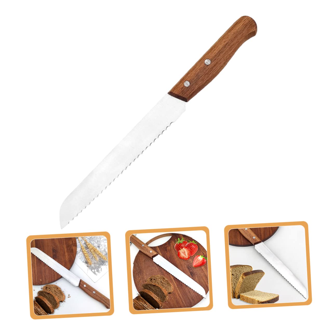 Yardwe Cookie Cutter Serrated Bread Metal Cutter Tool Serrated Acacia To Bake Kitchen Gadgets