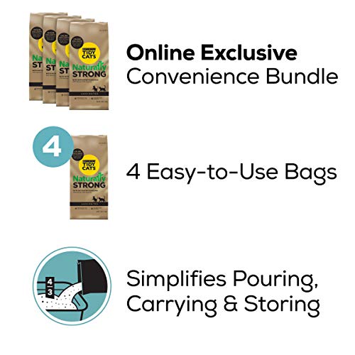 Purina Tidy Cats Unscented, Clumping, Natural Cat Litter, Naturally Strong Clay Multi Cat Litter - (4) 12 lb. Bags