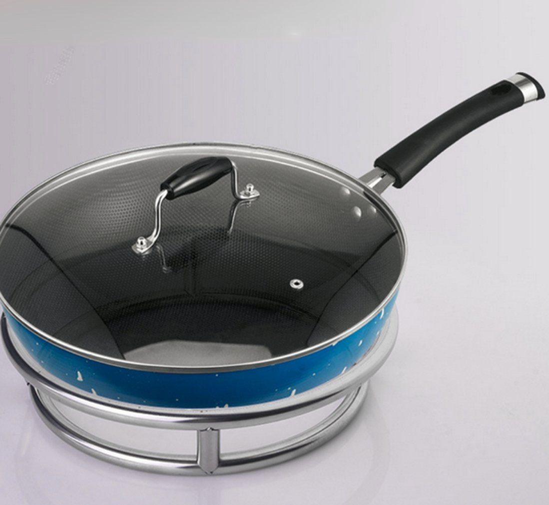 Wok Ring/Stainless Steel Wok Rack Insulated Pot Mats Cookware Ring/Wok accessories (Dimensions; height 5.5 cm/2.16 inches; bottom diameter 26 cm/10.2 inches; diameter28 cm/11 inches)