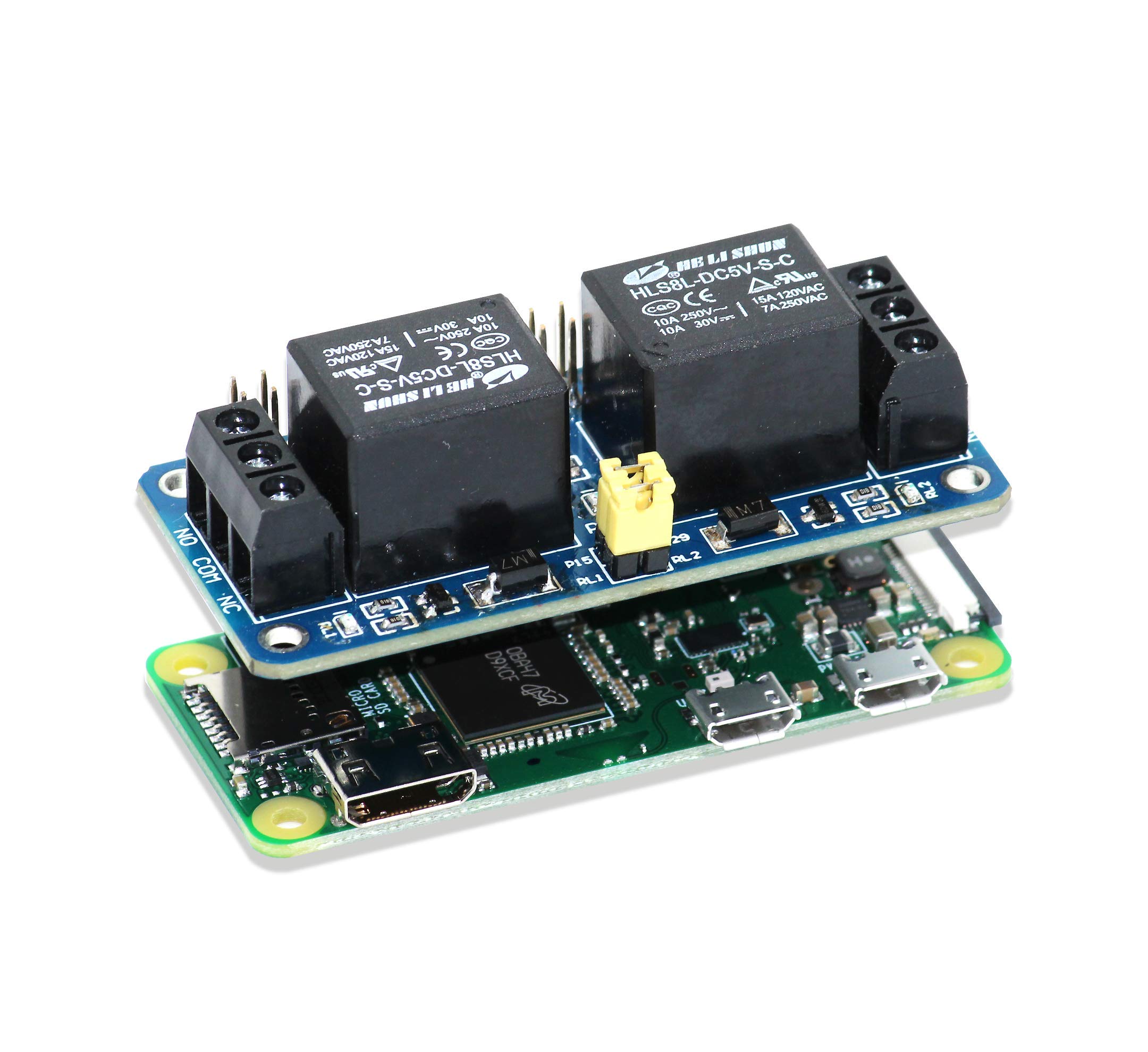 sb components Zero Relay 2 Channel 5V Relay Shield for Raspberry Pi, Relay HAT Expansion Relay Board for Raspberry Pi 4B/3B+/3B/2B/B+/A+/Zero and Zero W | Power Relay Module for Raspberry Pi