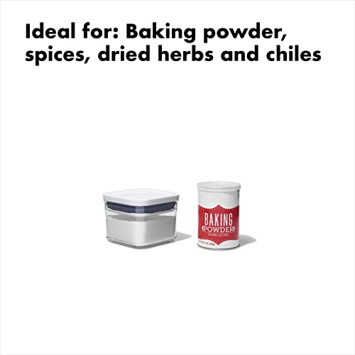 OXO Good Grips POP Container - Airtight Food Storage - Small Square Mini 0.4 Qt Ideal for baking powder, spices, dried herbs and chiles